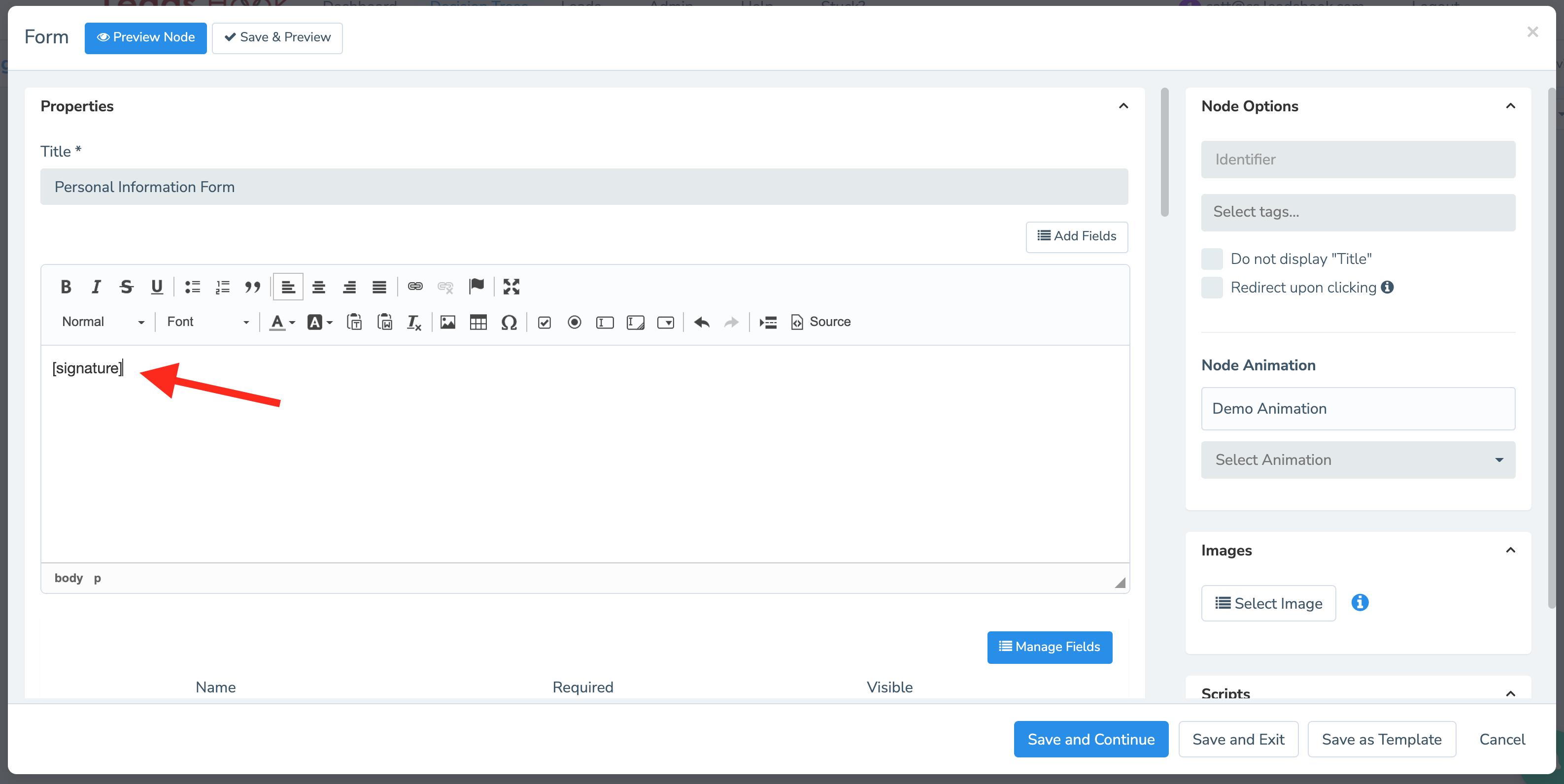 How To Add Signature Field To Your Node LeadsHook Knowledge Base